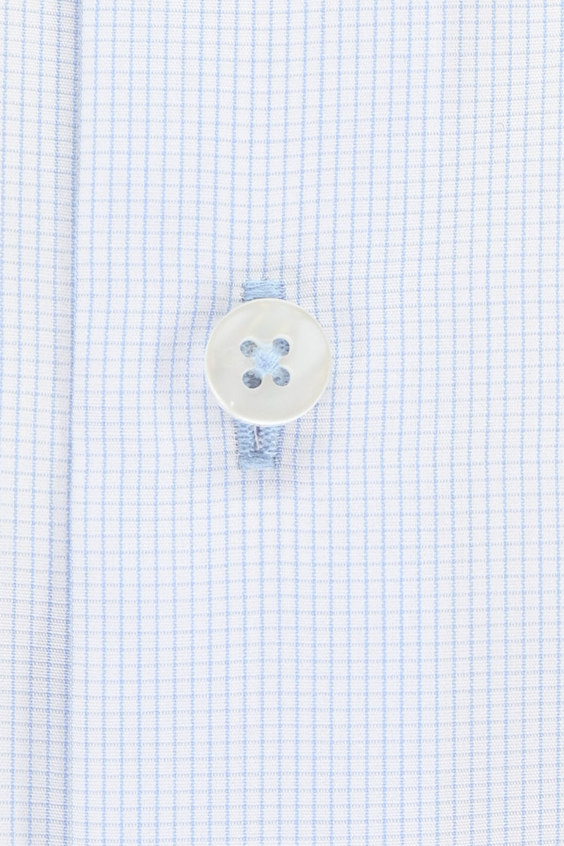 Serica Dress Shirt - Light Blue Microcheck – Ticknors Men's Clothiers